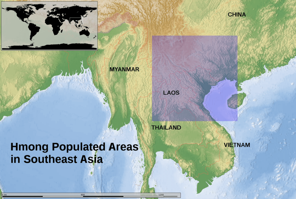 Map – Hmong in SE Asia – Minnesota-Wisconsin Baptist Convention
